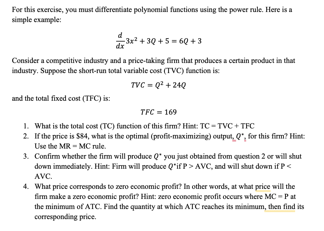Solved What is ﻿the total cost (TC) ﻿function of ﻿this firm? | Chegg.com
