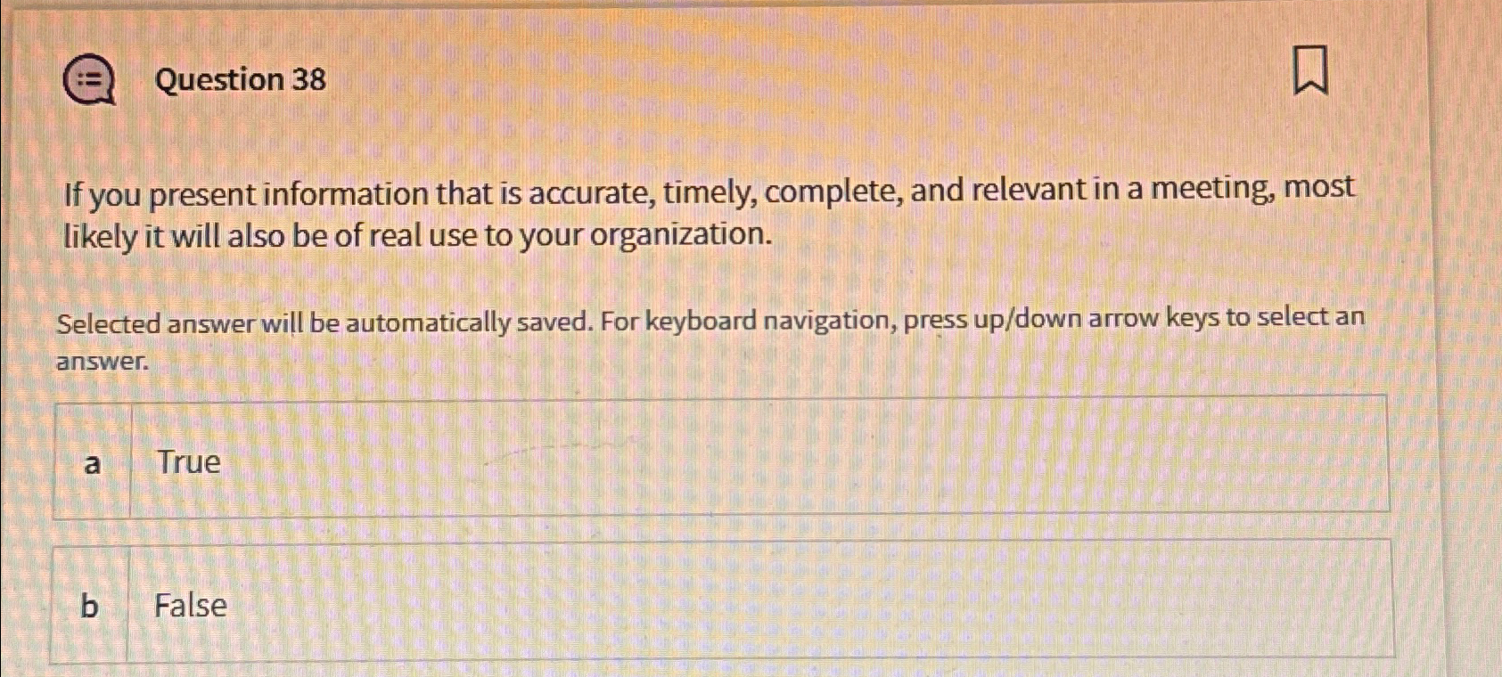 Solved Question 38If you present information that is | Chegg.com