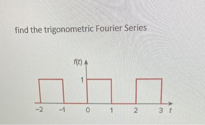 Solved find the trigonometric Fourier Series | Chegg.com