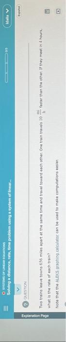 Solved Solving a distance, rate, time problem using a system | Chegg.com