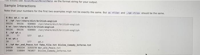 Solved The UNIX utility program wc (word count) provides a | Chegg.com