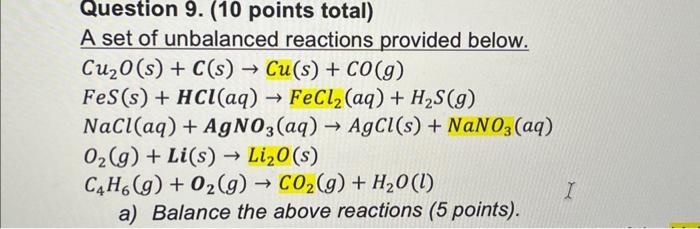 Solved Question 9. (10 points total) A set of unbalanced | Chegg.com