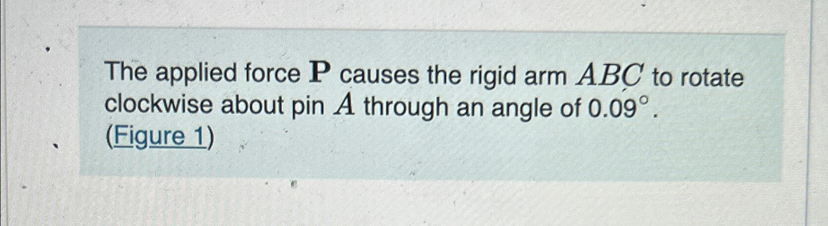 The applied force P ﻿causes the rigid arm ABC to | Chegg.com