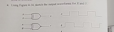 Solved Using Figure 4-34, ﻿sketch the output waveforms for x | Chegg.com