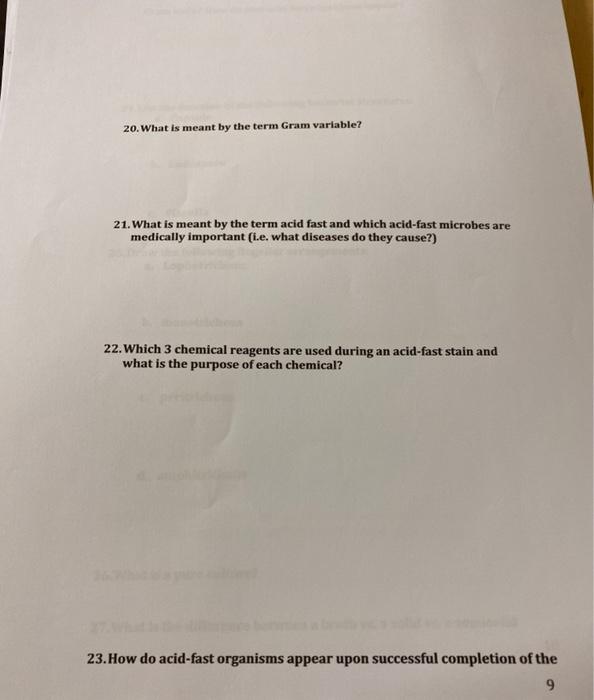 Solved 5. Define the following terms: a. Parfocal b. | Chegg.com