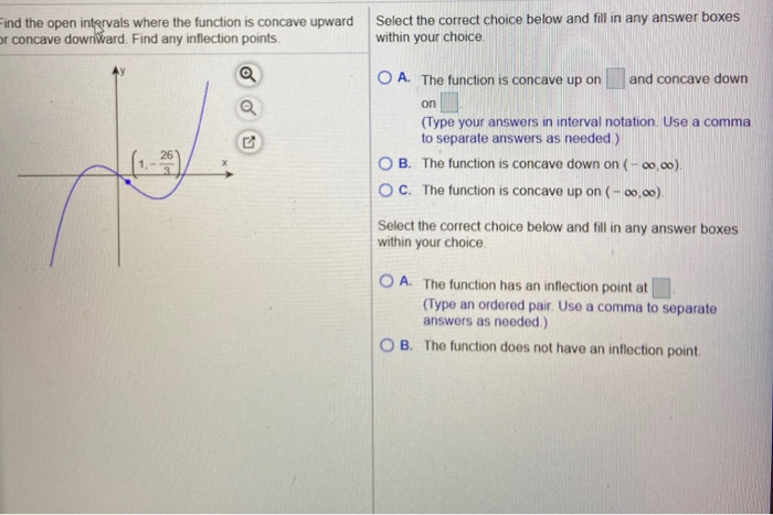 Solved Find the open intervals where the function is concave | Chegg.com
