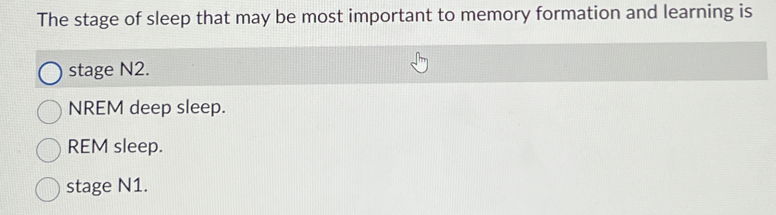 Solved The stage of sleep that may be most important to | Chegg.com