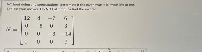 Solved Without doing any computations, determine if the | Chegg.com
