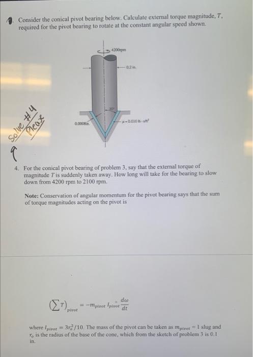 Solved 6. Consider the conical pivot bearing below. | Chegg.com