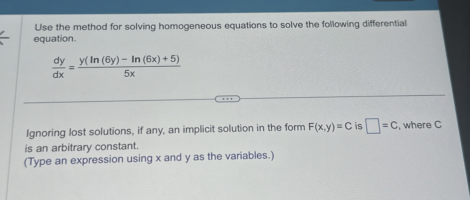 Solved Use the method for solving homogeneous equations to | Chegg.com