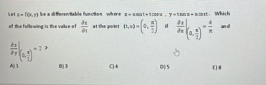 Solved Let z=f(x,y) be a differentiable function where | Chegg.com