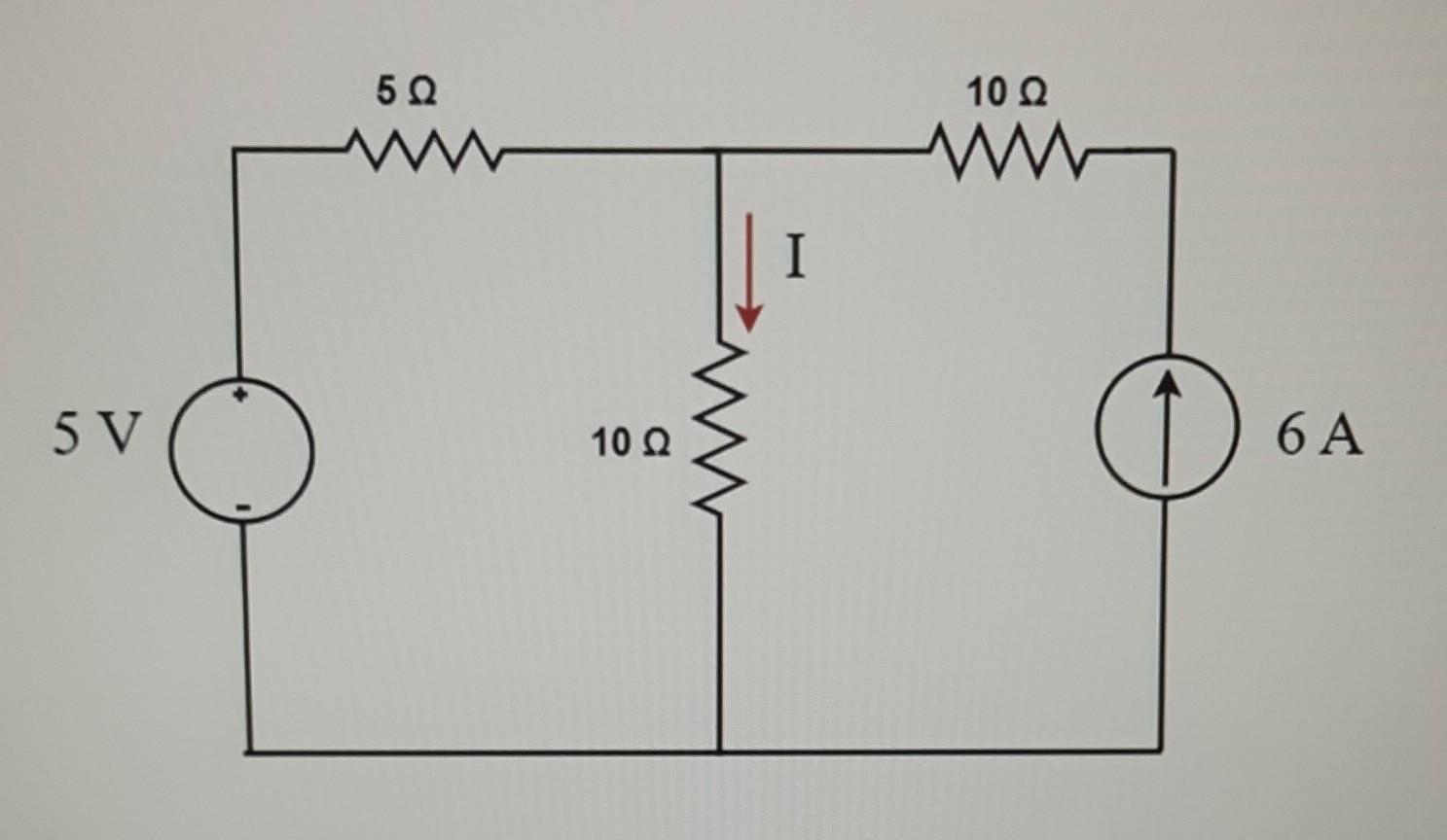 Solved Find the value of current I flowing in the 10 ohm | Chegg.com