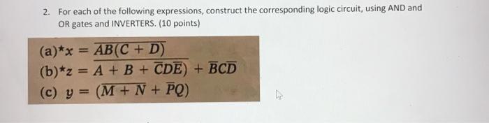 Solved 2 For Each Of The Following Expressions Construct 