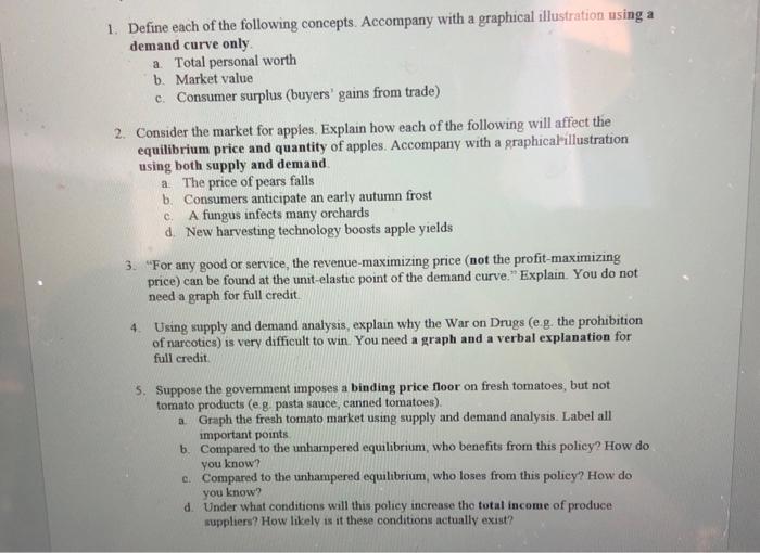 Solved 1. Define each of the following concepts. Accompany | Chegg.com