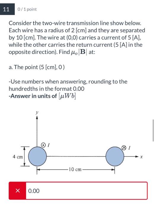Solved Consider the two-wire transmission line show below. | Chegg.com