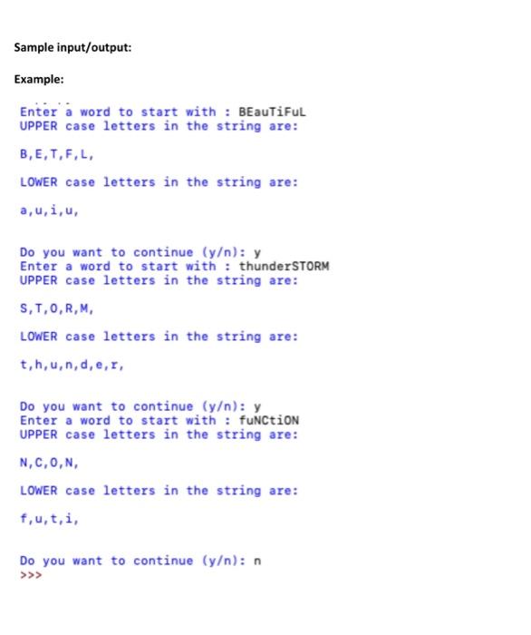 Solved Topics: User-defined functions, list, string, | Chegg.com