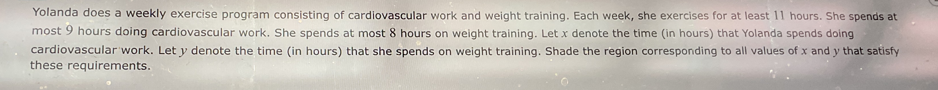 Yolanda does a weekly exercise program consisting of | Chegg.com