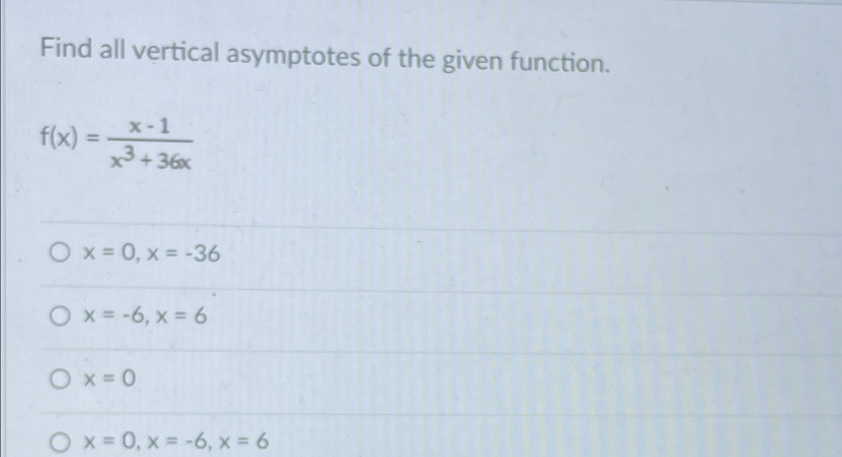 Solved Find all vertical asymptotes of the given | Chegg.com