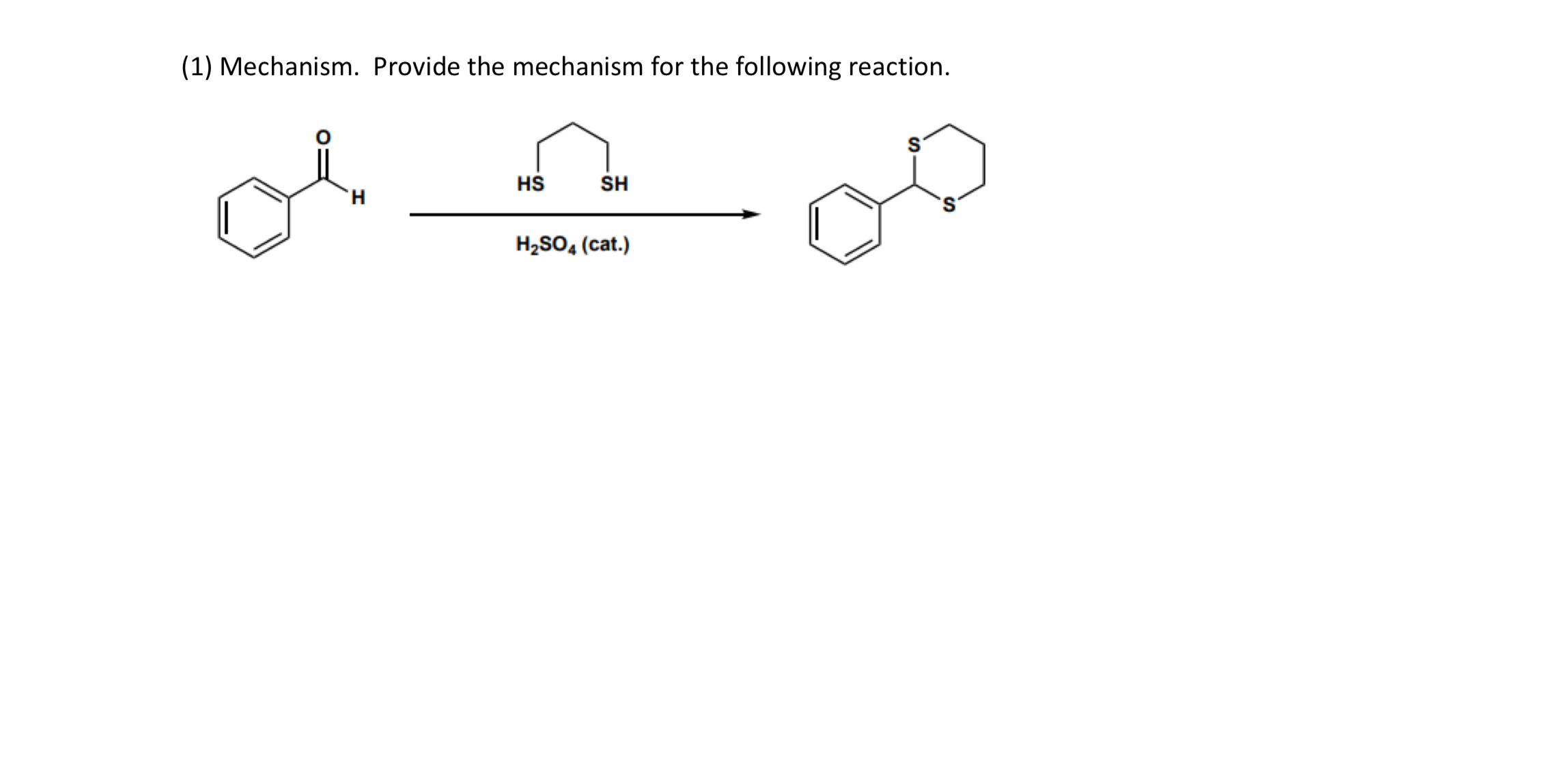 Solved (1) ﻿Mechanism. Provide the mechanism for the | Chegg.com