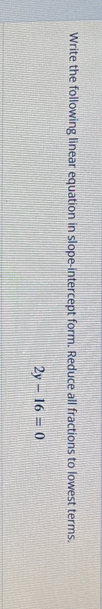 Solved Write the following linear equation in | Chegg.com