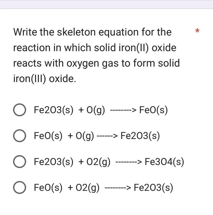 Solved Write the skeleton equation for the reaction in which | Chegg.com