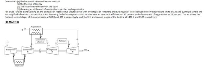 16 points Determine the back work ratio and network | Chegg.com