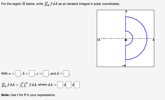 Solved For the region R ﻿below, write ∬RfdA as an iterated | Chegg.com