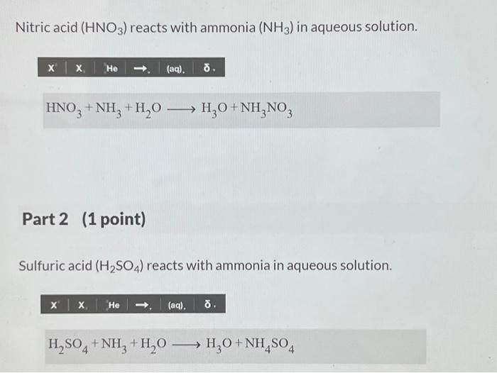 Solved Nitric acid (HNO3) reacts with ammonia (NH3) in | Chegg.com
