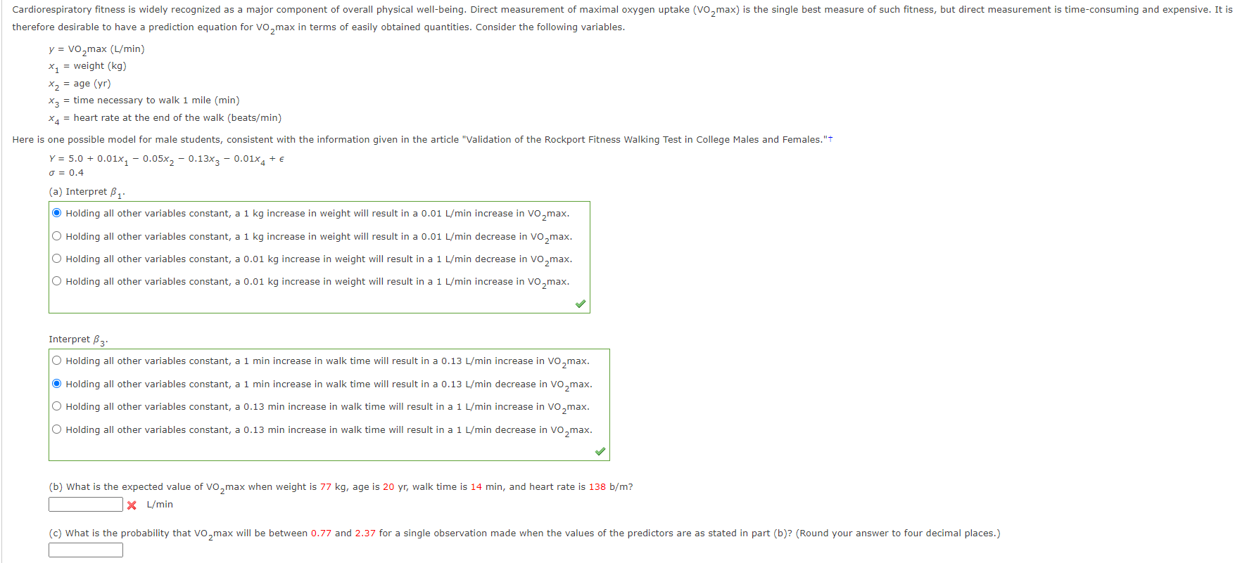 Solved therefore desirable to have a prediction equation for | Chegg.com
