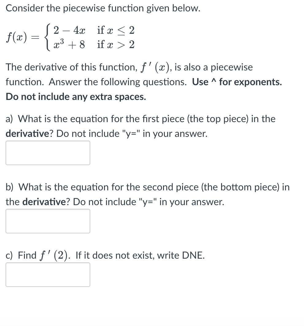 Solved Consider the piecewise function given | Chegg.com