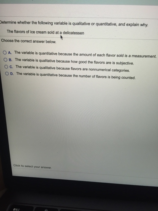 Solved Determine whether the following variable is | Chegg.com