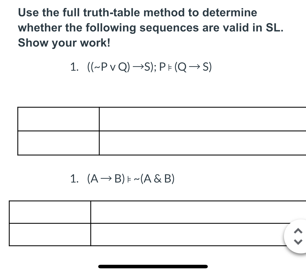 Use the full truth-table method to determine whether | Chegg.com