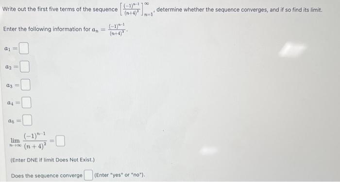 Solved Write out the first five terms of the sequence | Chegg.com