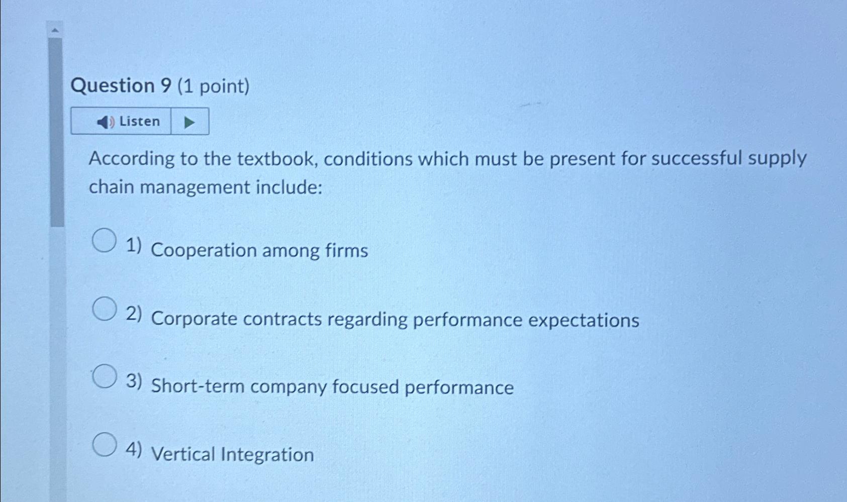 Solved Question 9 (1 ﻿point)According to the textbook, | Chegg.com