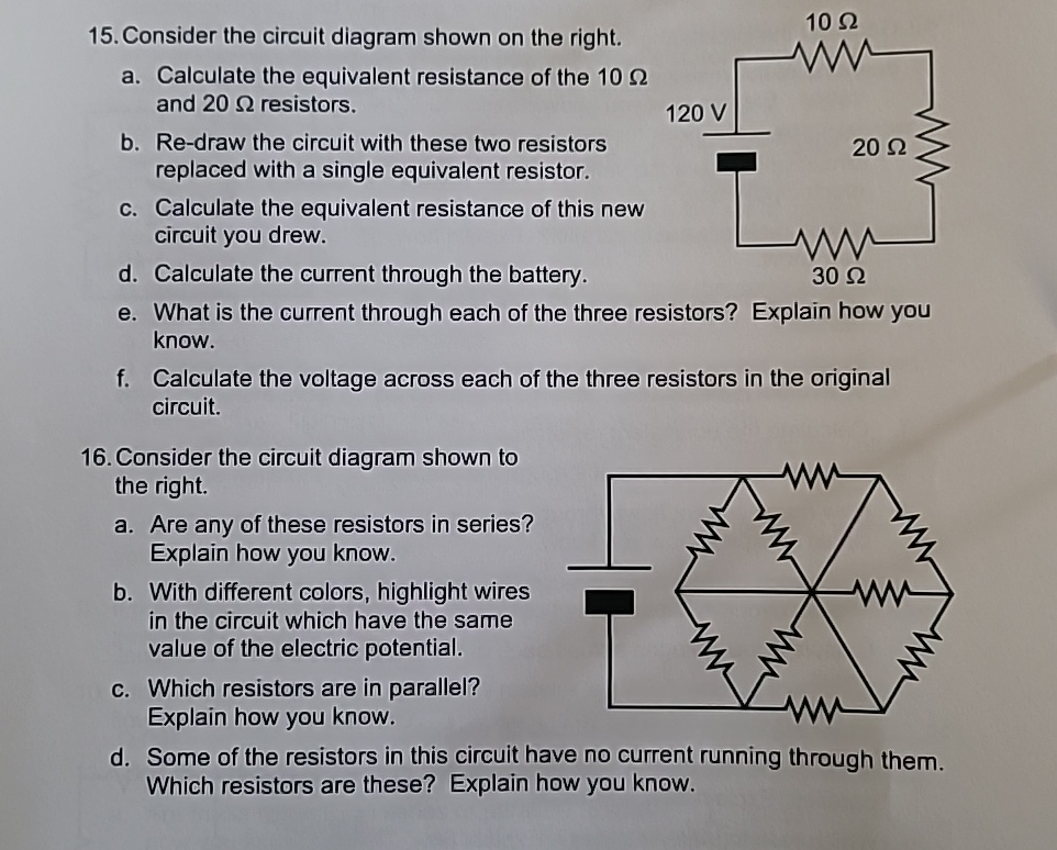 Solved Consider the circuit diagram shown on the right.a. | Chegg.com