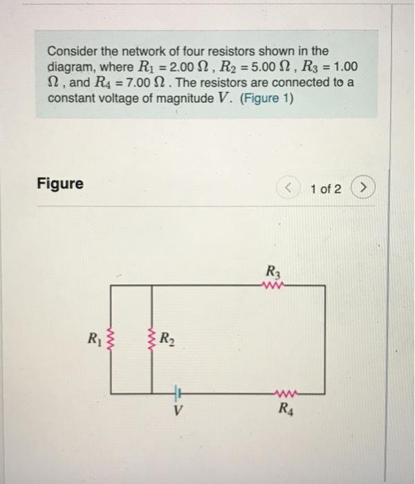 Solved Consider the network of four resistors shown in the | Chegg.com