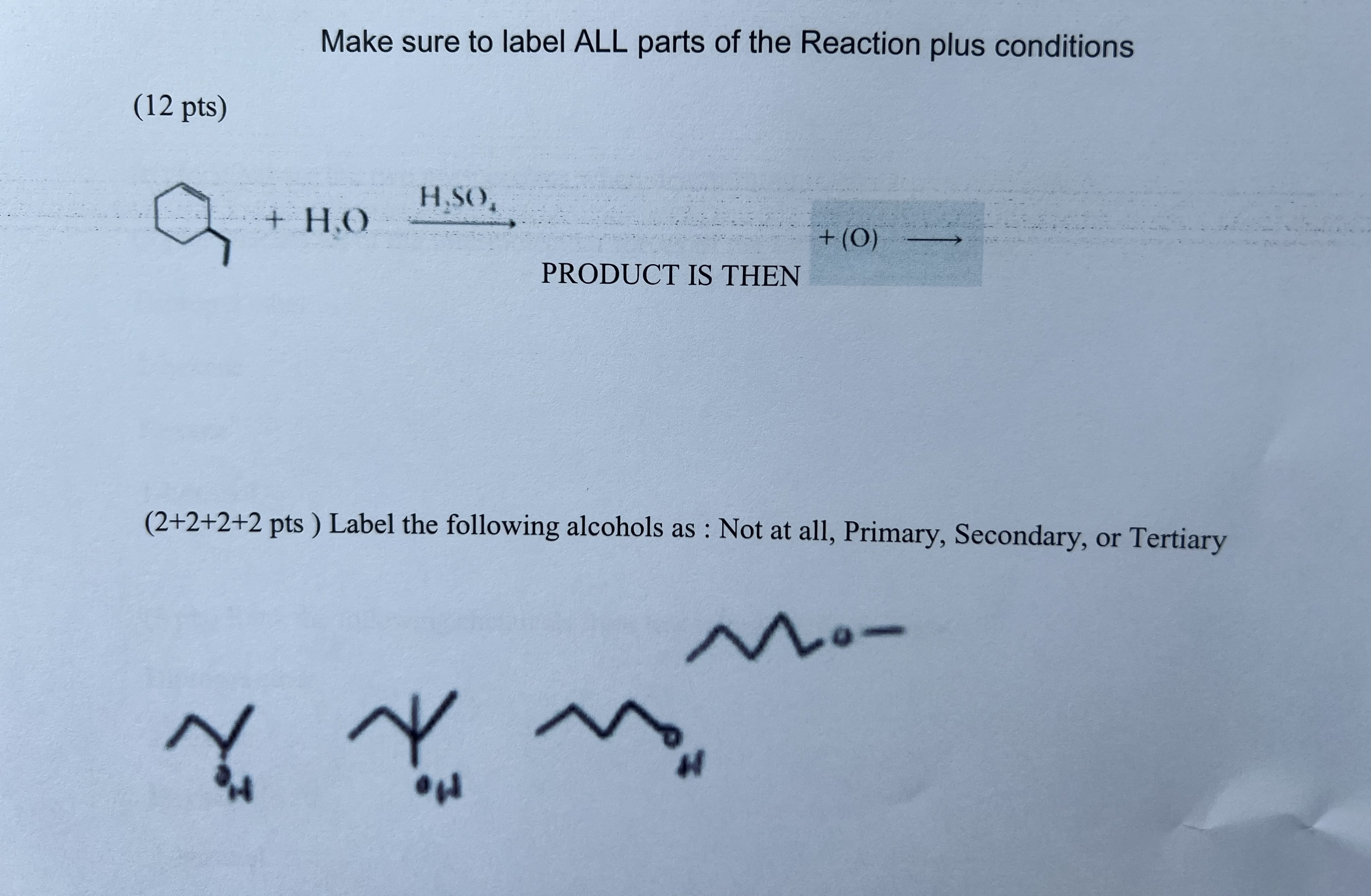Solved Make sure to label ALL parts of the Reaction plus | Chegg.com