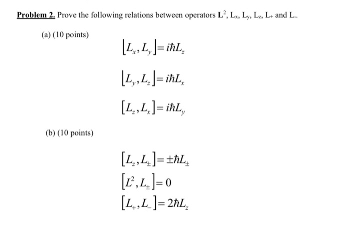 Solved Problem 2. Prove the following relations between | Chegg.com
