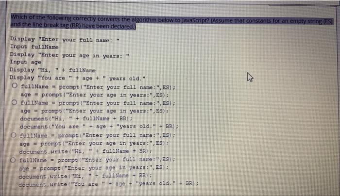 Solved Which of the following correctly converts the | Chegg.com