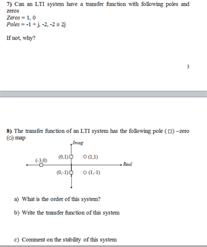 Solved Can An Lti System Have A Transfer Function With