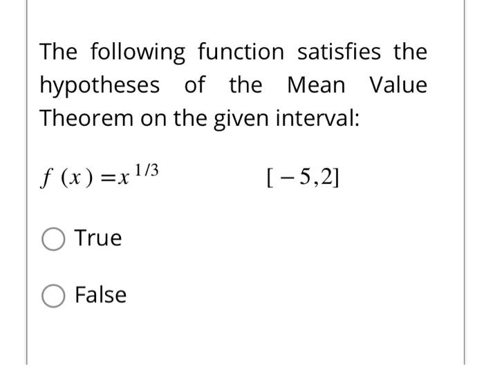 Solved The following function satisfies the hypotheses of | Chegg.com