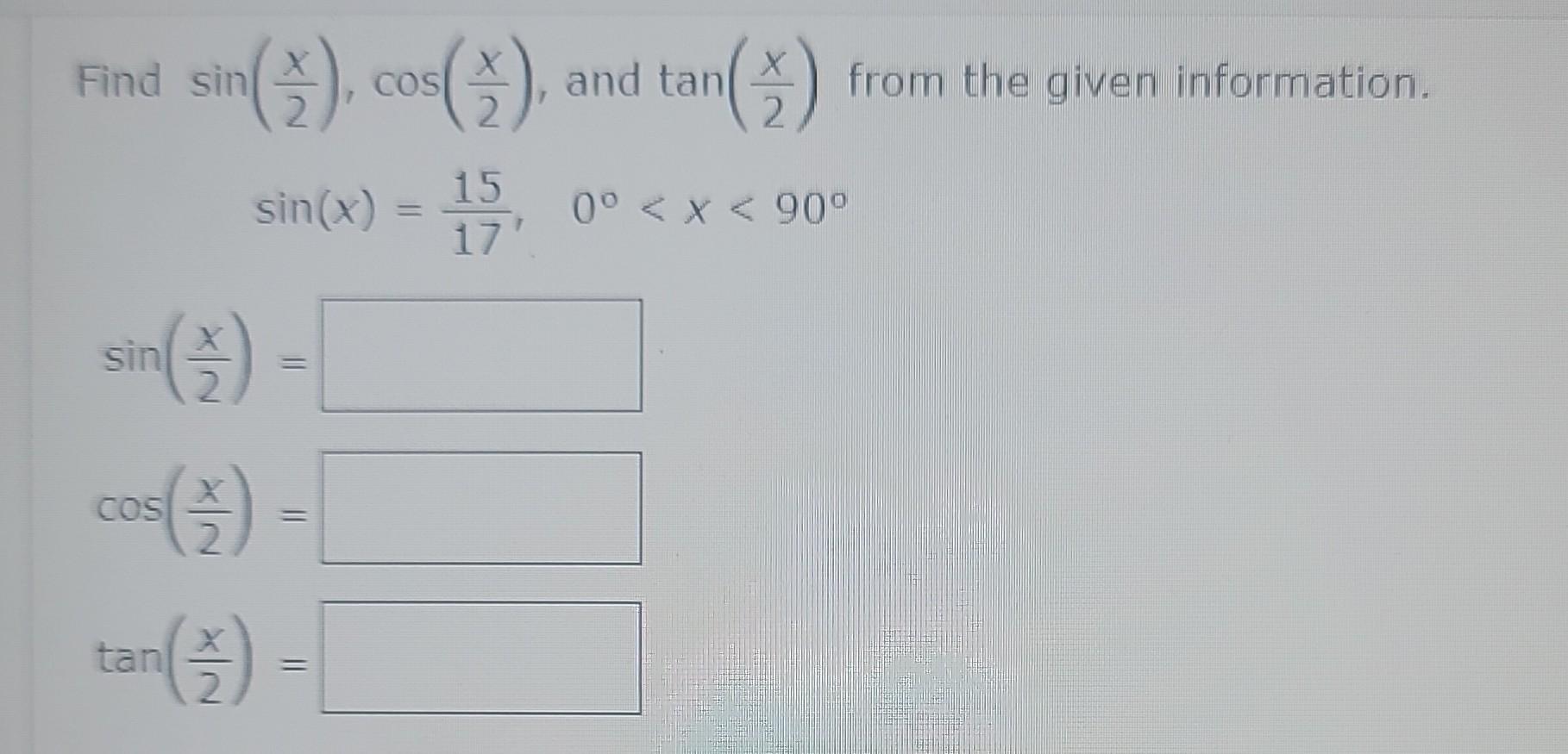 Solved Find sin(2x),cos(2x), and tan(2x) from the given | Chegg.com