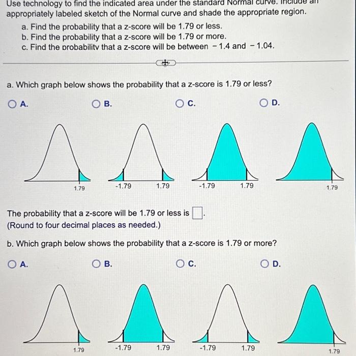 Solved Use technology to find the indicated area under the | Chegg.com
