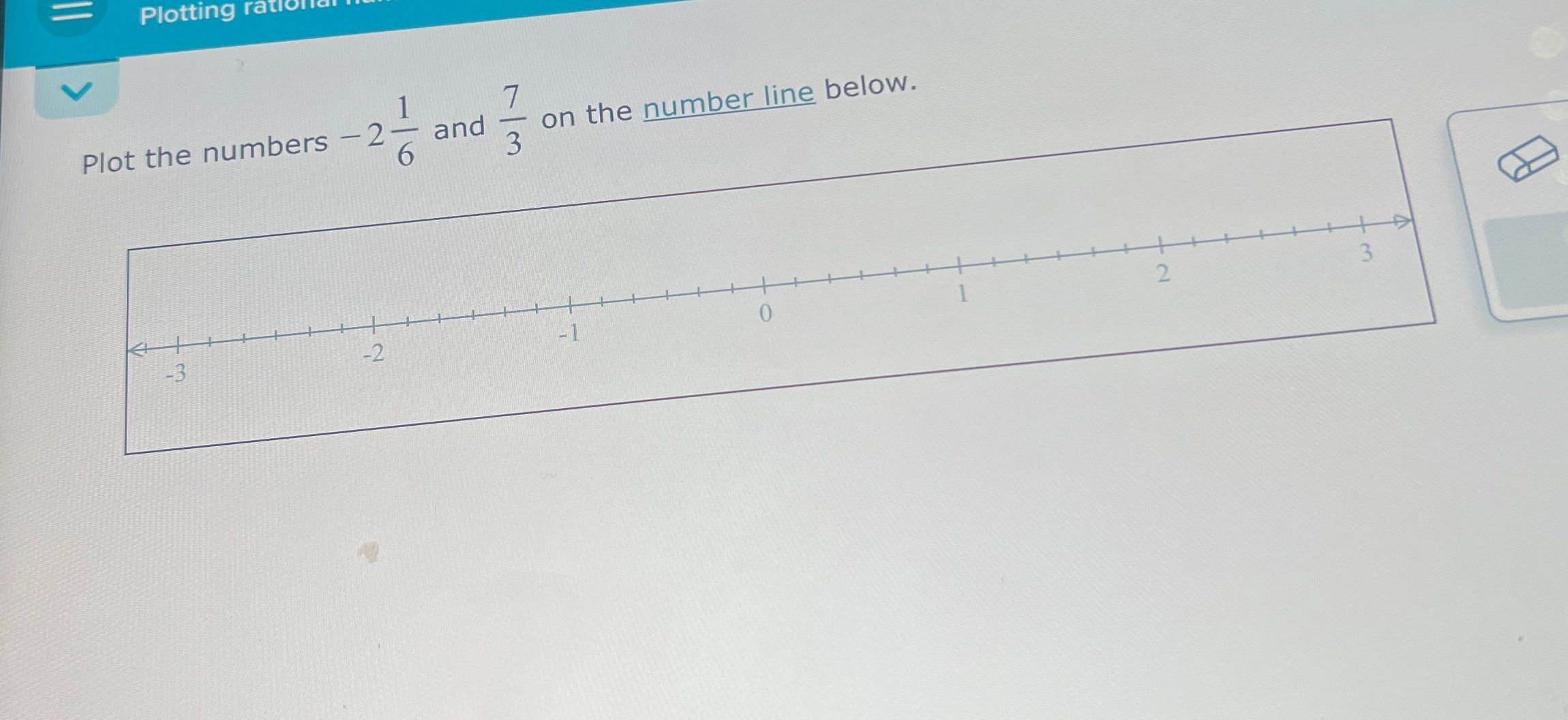 Solved Plot the numbers -216 ﻿and 73 ﻿on the number line | Chegg.com