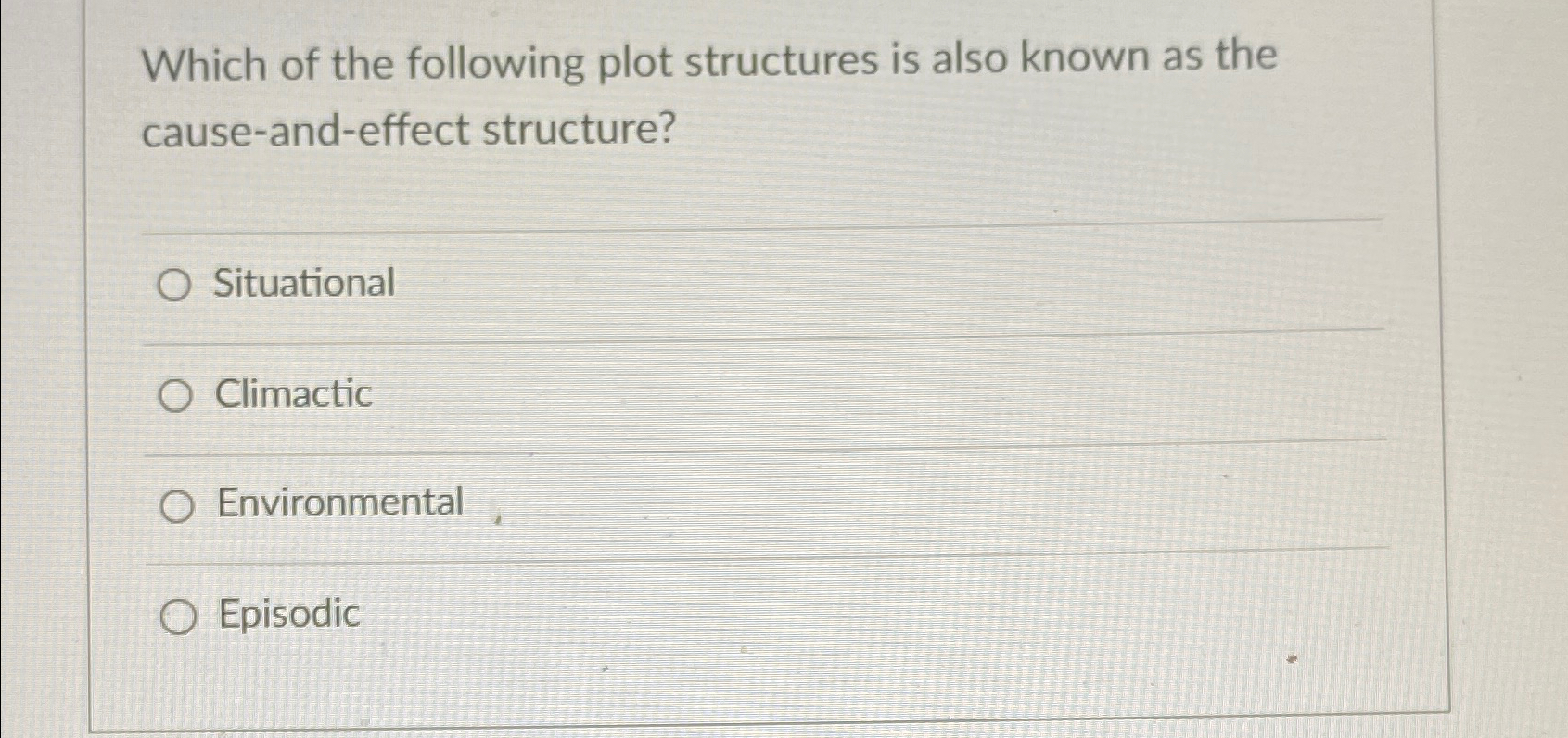 Solved Which of the following plot structures is also known | Chegg.com