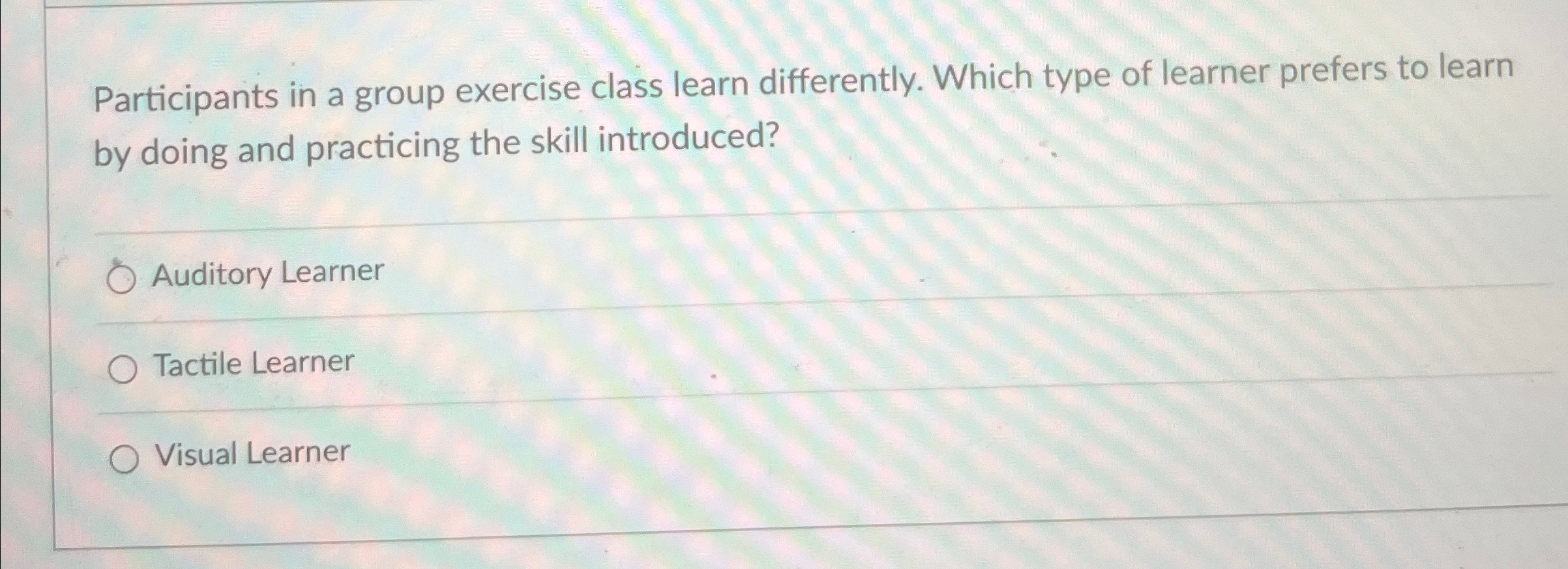 Solved Participants in a group exercise class learn | Chegg.com