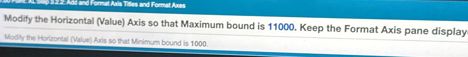 Solved Modify the Horizontal (Value) ﻿Axis so that Maximum | Chegg.com