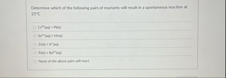 Solved Determine which of the following pairs of reactants | Chegg.com