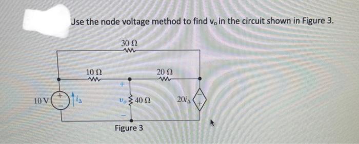 Solved Use The Node Voltage Method To Find V0 In The Circuit