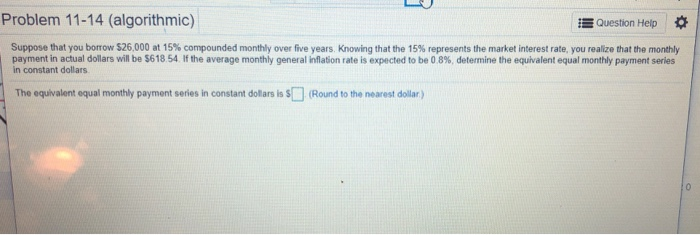 Solved Problem 11-14 (algorithmic) Question Help Suppose | Chegg.com